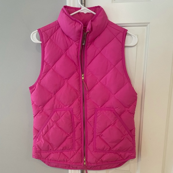 J. Crew | Jackets & Coats | J Crew Quilted Puffer Vest In Hot Pink ...